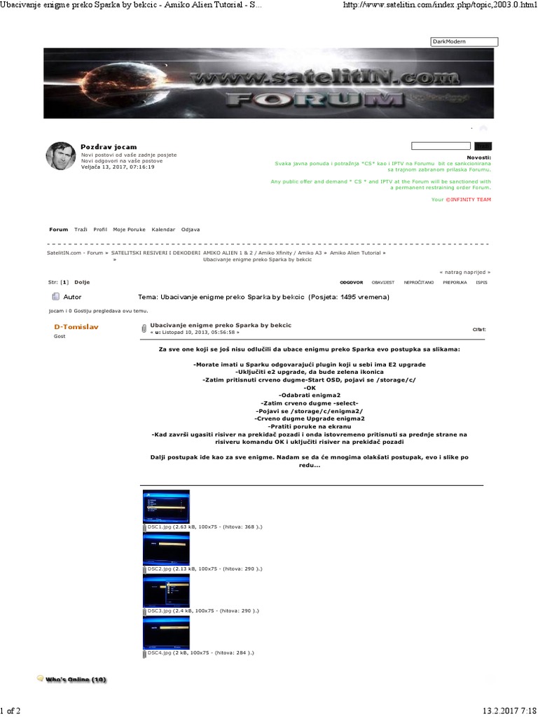 Ubacivanje Enigme Preko Sparka by Bekcic - Amiko Alien Tutorial - SatelitIN | PDF