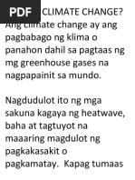 Paksa: Pagbabago NG Klima (Climate Change) | PDF