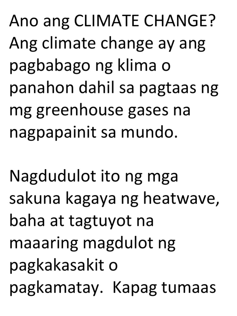 Ano Ang CLIMATE CHANGE | PDF