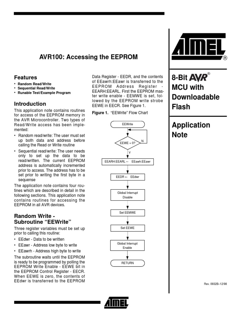 Accessing the EEPROM | Subroutine | Microcontroller