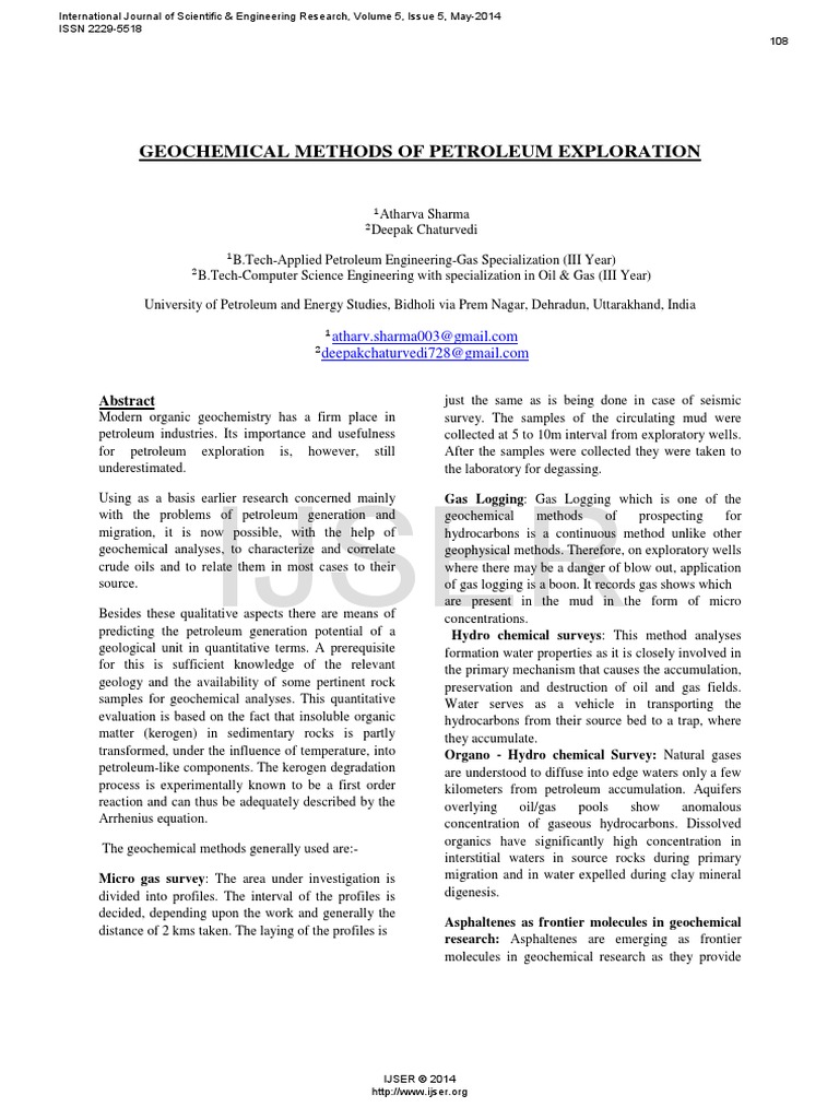 Geochemical Methods of Petroleum Exploration | PDF | Petroleum ...