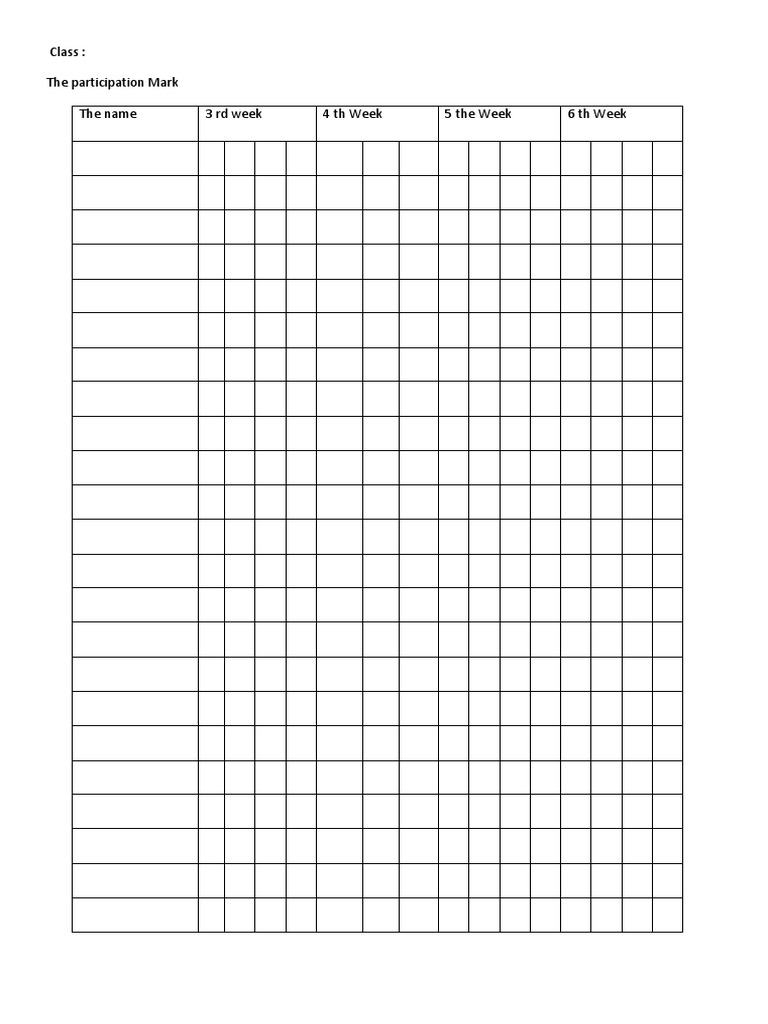 Weekly Participation and Evaluation Marks | PDF | Career & Growth