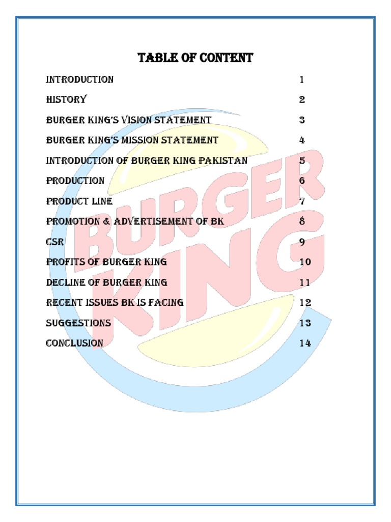 BK | PDF | Fast Food | Food Industry