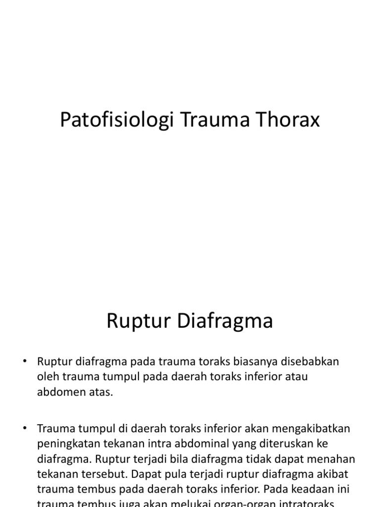Patofisiologi Trauma Thorax | PDF