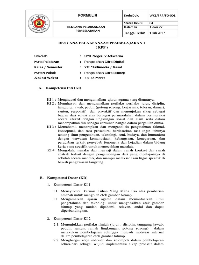 RPP 08 Efek Gambar Bitmap | PDF