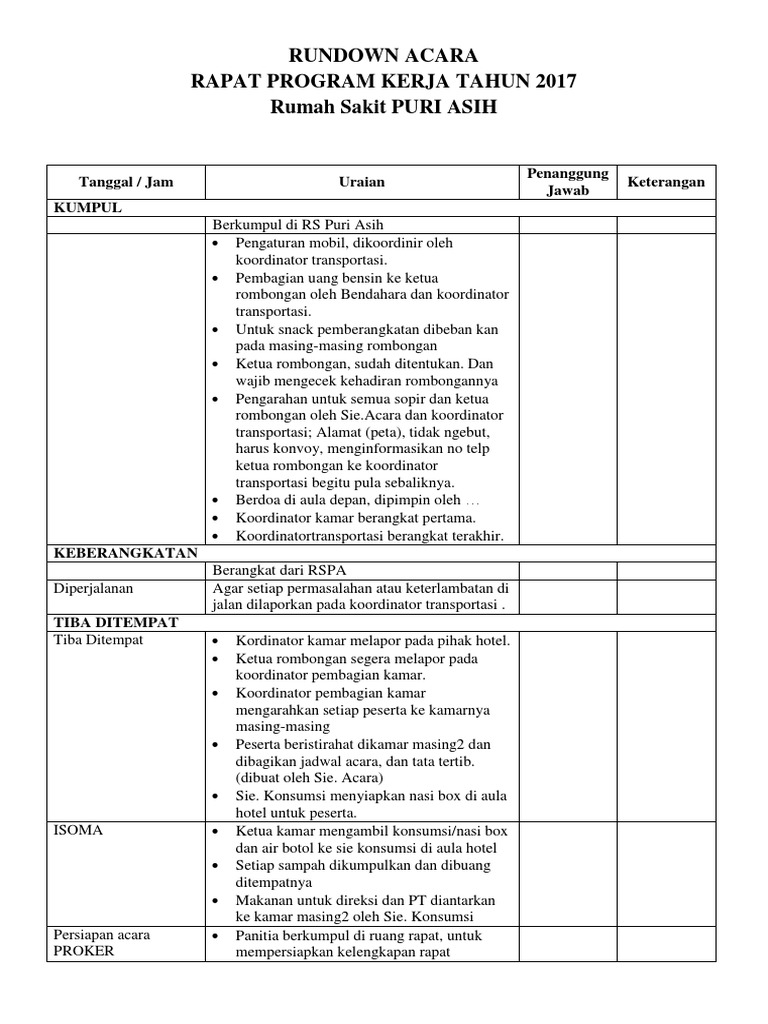 Rundown Acara Proker | PDF