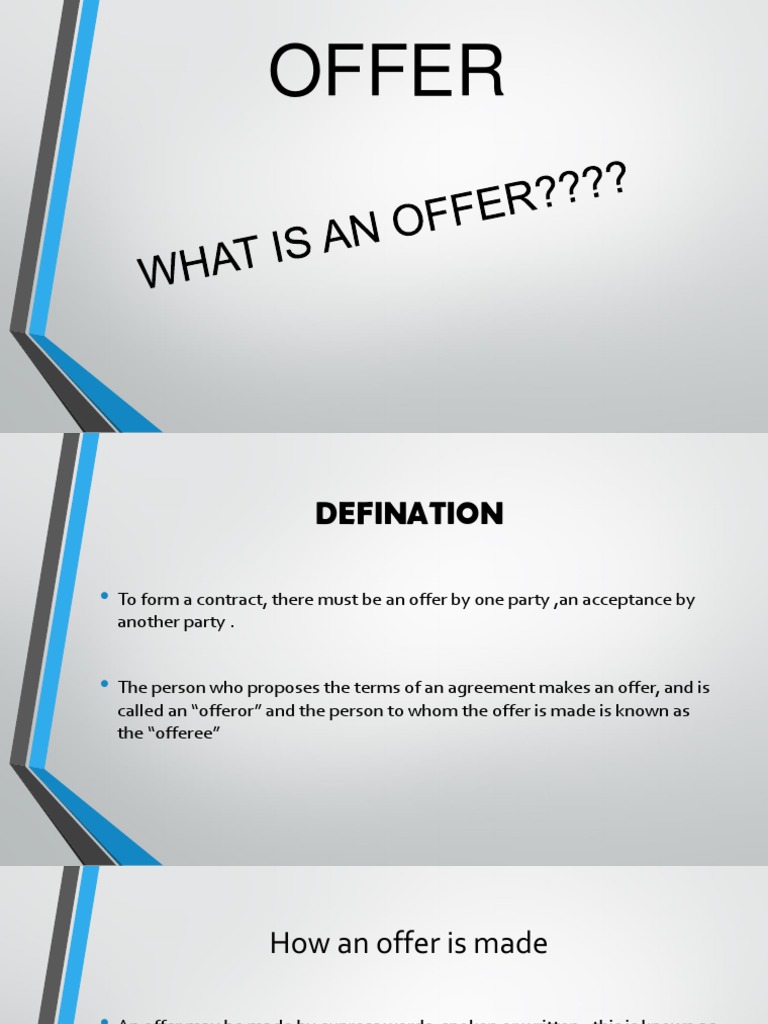 Offer | PDF | Offer And Acceptance | Contract Law