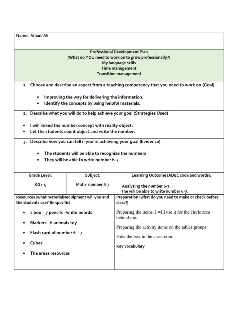 Number 6-7 Lesson Plan | Download Free PDF | Lesson Plan | Education Theory