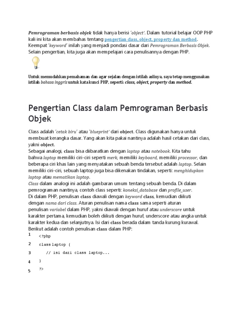 Pemrograman Berbasis Objek | PDF
