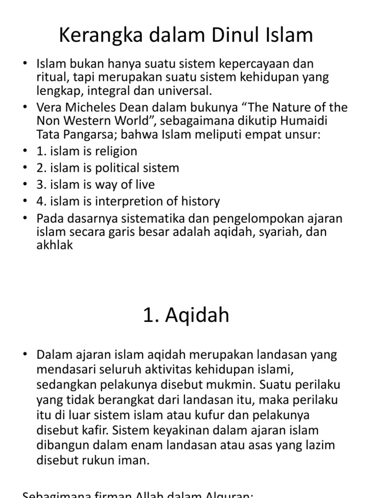 Kerangka Dalam Dinul Islam | PDF