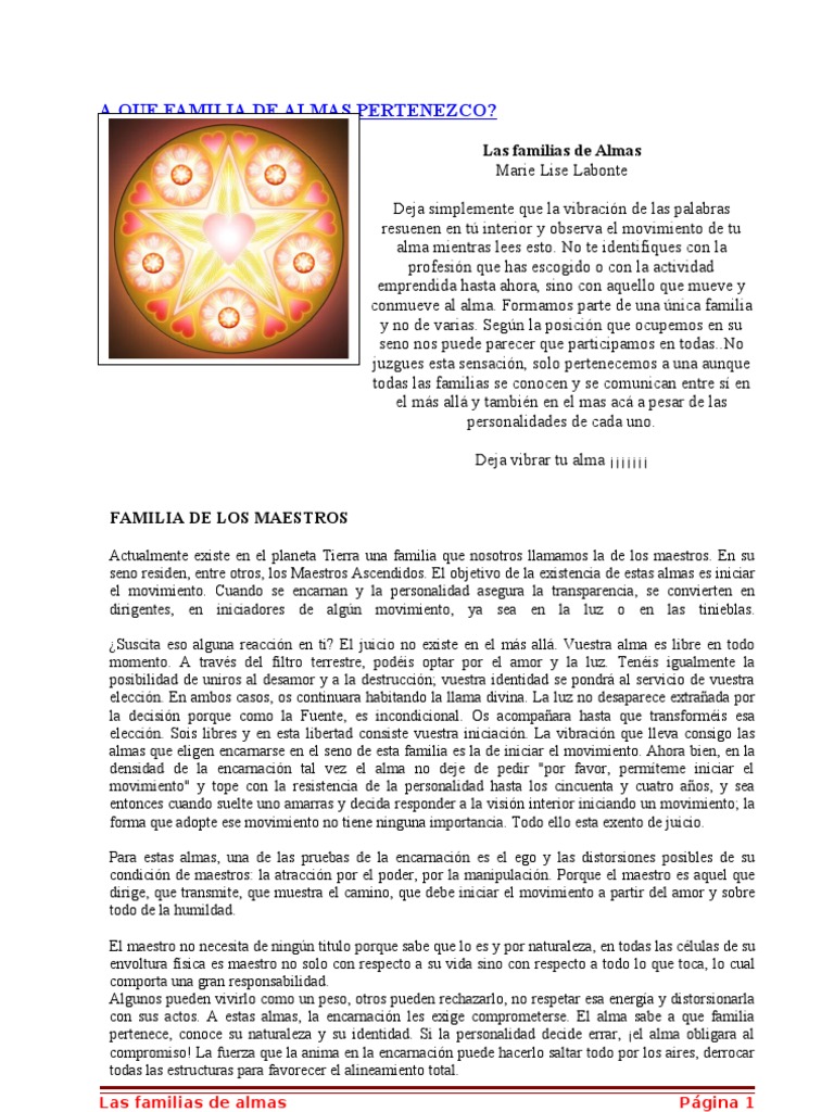 Las Familias de Almas Lisa Labonte | PDF | Alma | Tierra