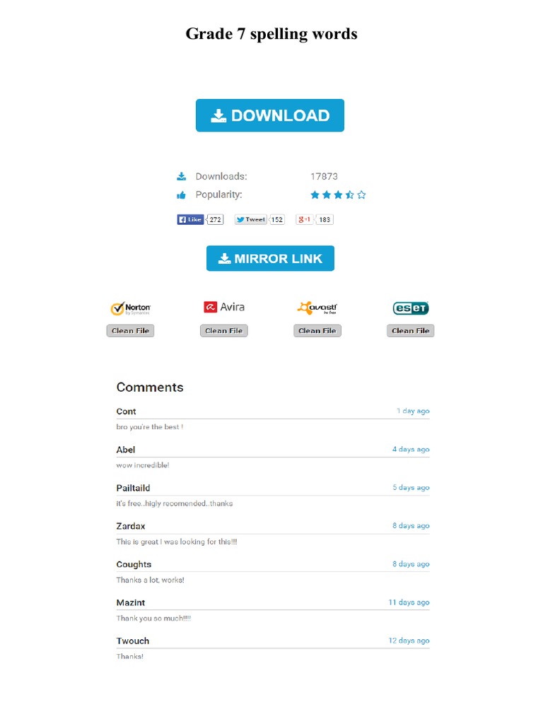 Grade 7 Spelling Words | PDF | Vocabulary | Phonics