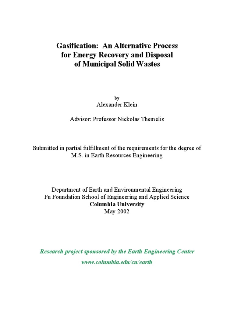 Gasification An Alternative Process PDF | PDF | Gasification ...
