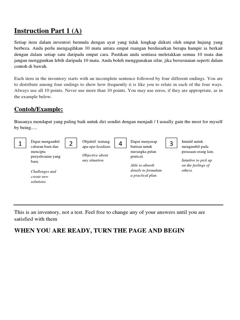 Colored Brain Communication Inventory | PDF