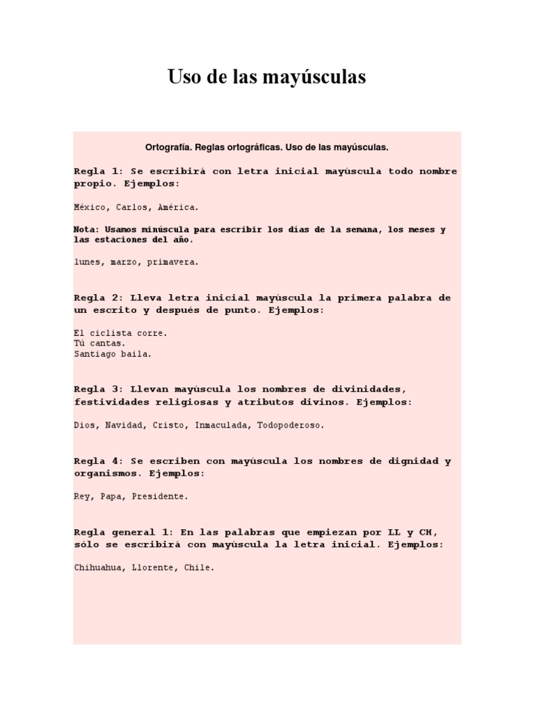 Uso de Las Mayusculas | PDF | Lingüística | Onomástica