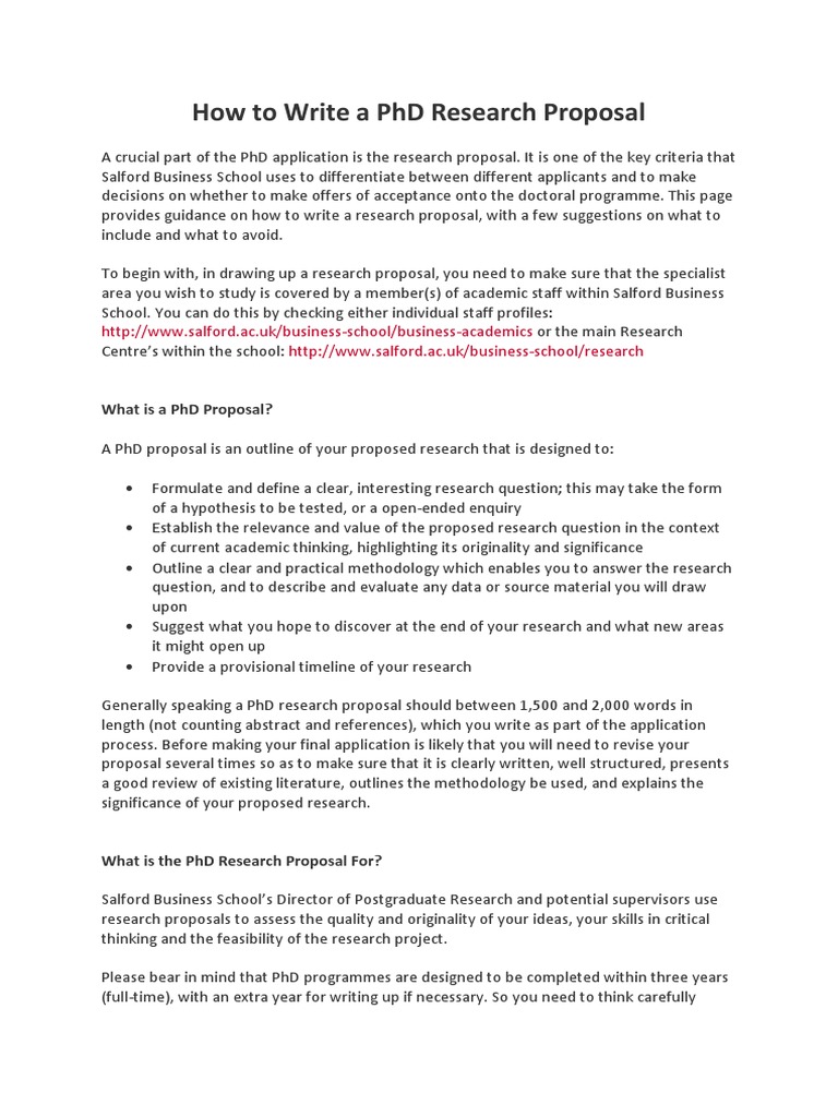 How To Write A Research Proposal PDF | PDF | Doctor Of Philosophy ...
