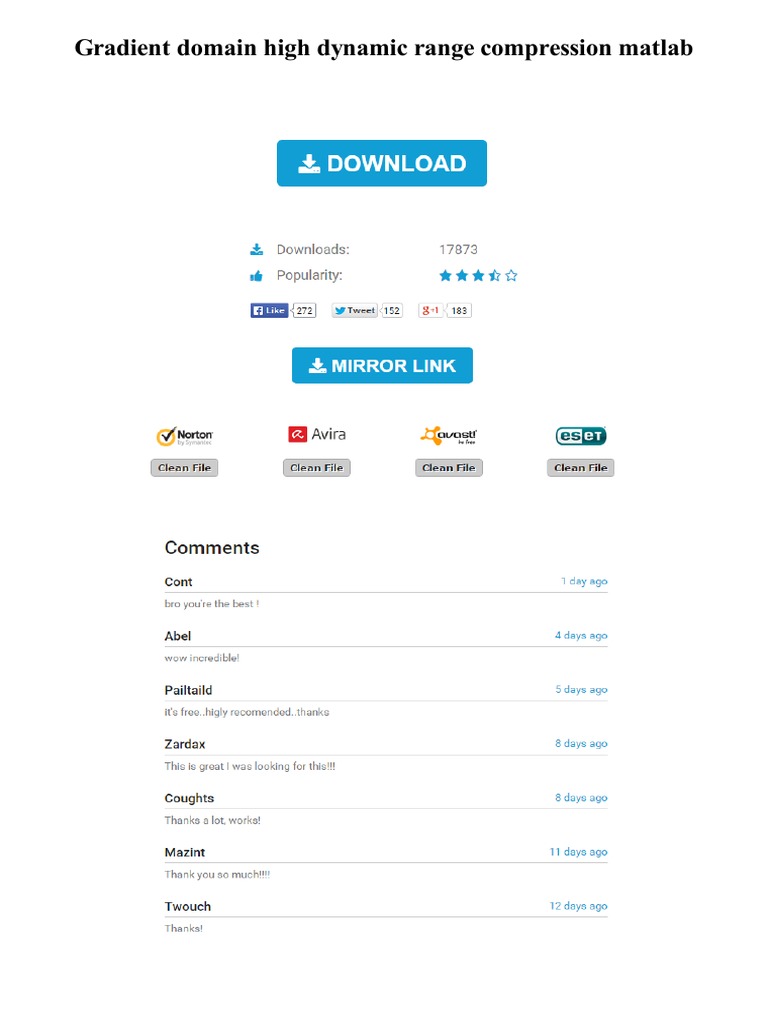 Gradient Domain High Dynamic Range Compression Matlab | PDF | High Dynamic Range Imaging | Data ...