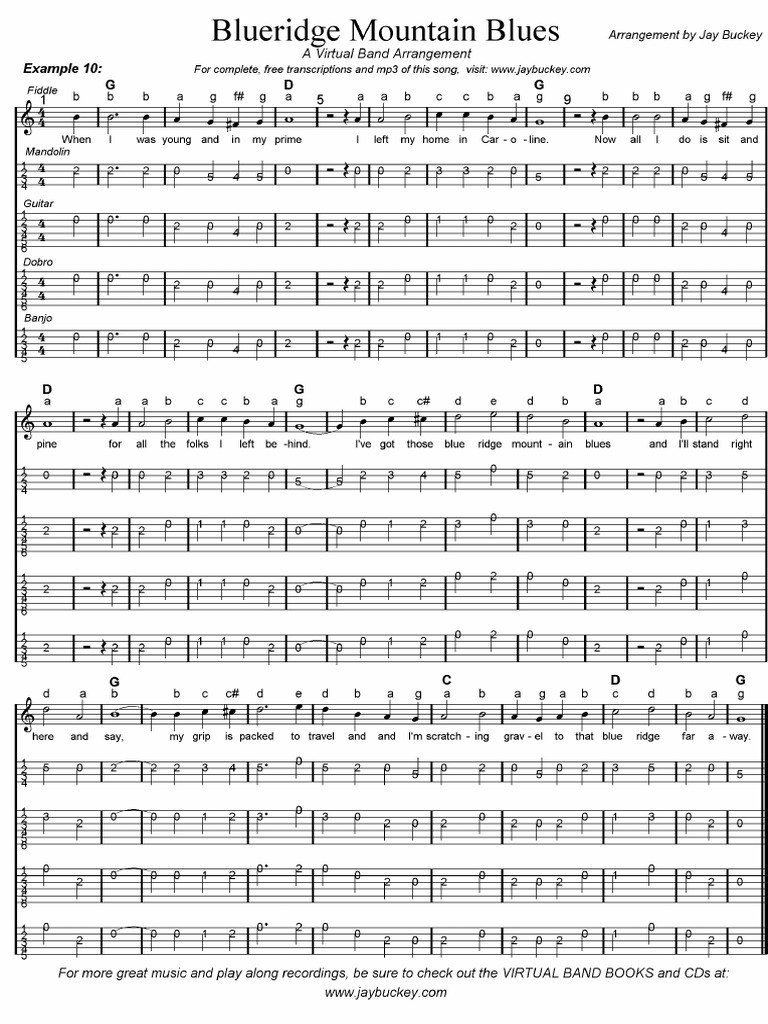 Blueridge Mountain Blues (Lead Sheet) | PDF