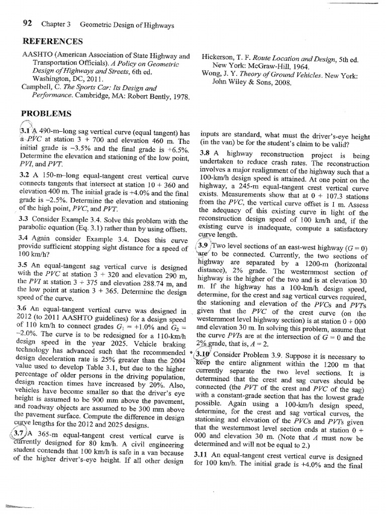 Chapter 3 - Design Problems Highway Manual | PDF
