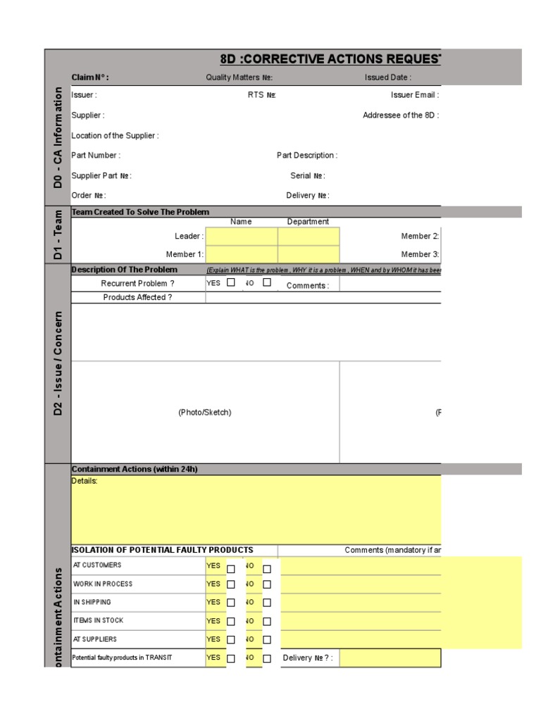 8D:Corrective Actions Request: Claim N° | PDF | Business