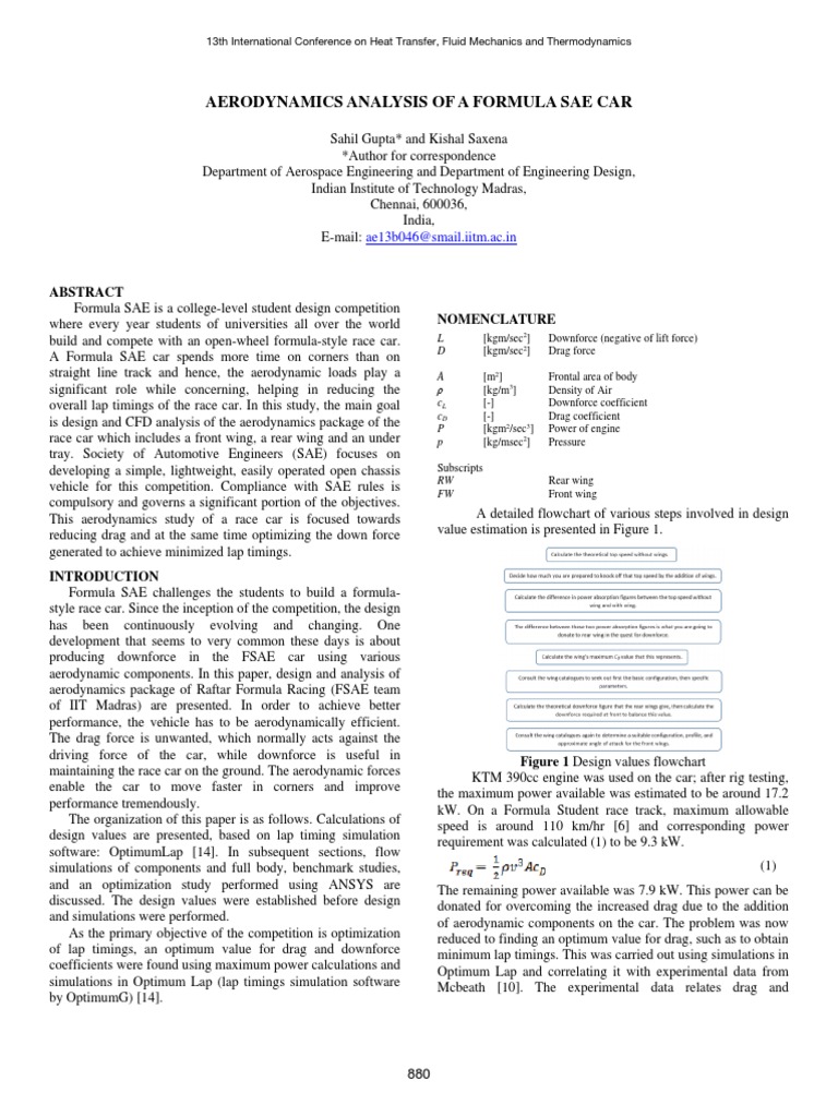 Aerodynamics Analize of FSAE - India | PDF | Lift (Force) | Airfoil