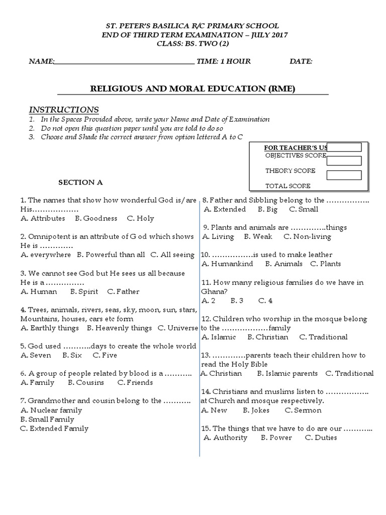 Religious and Moral Education (RME) | PDF | Allah | Worship