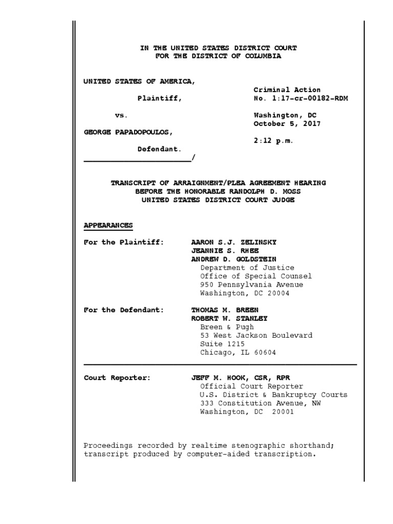 GP Arraignment/plea Agreement Hearing | PDF | Plea | United States ...