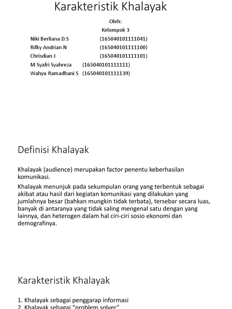 Karakteristik Khalayak | PDF