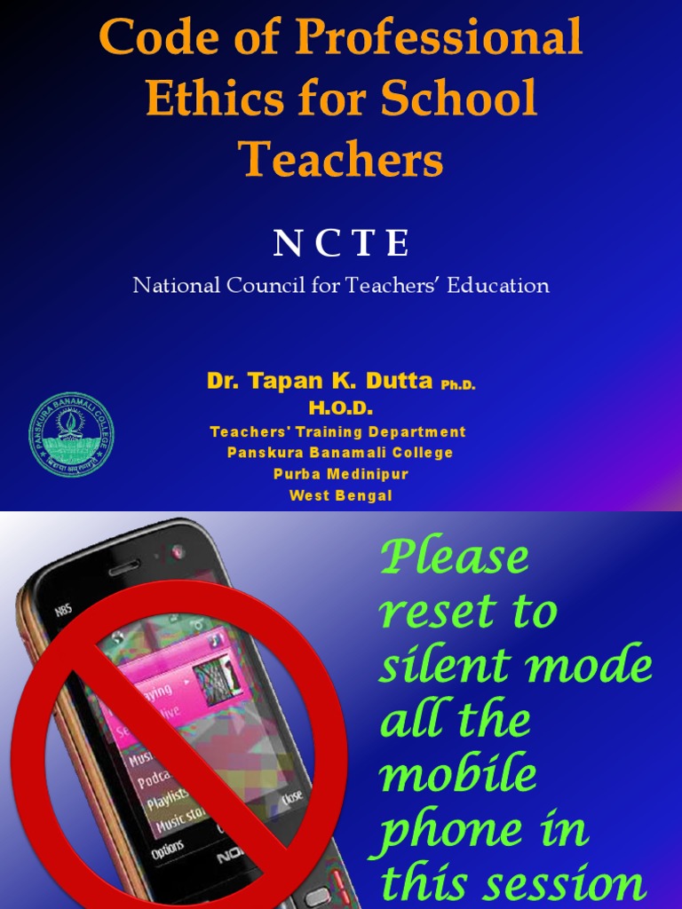 Code of Professional Ethics For School Teachers | PDF | Dignity | Teachers