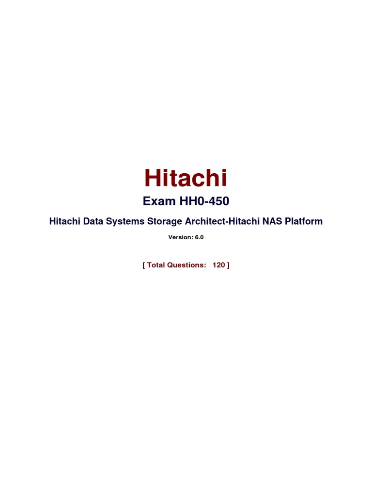 Hitachi HH0 450 | PDF | File System | Replication (Computing)
