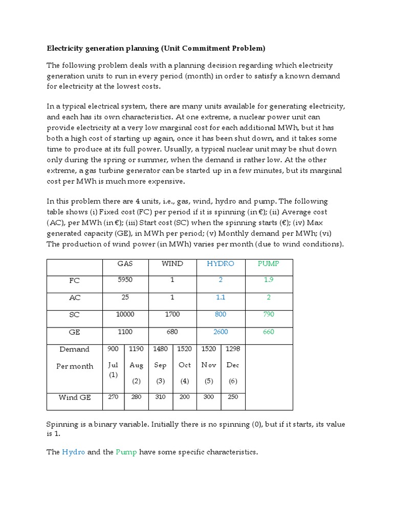 Electricity Generation Planning | PDF | Wind Power | Hydroelectricity