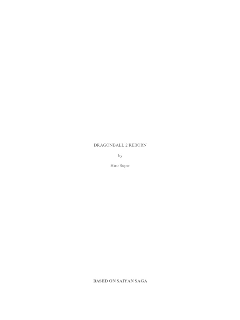 Dragonball 2 Reborn Leaked Script | PDF | Dragon Ball | Sports