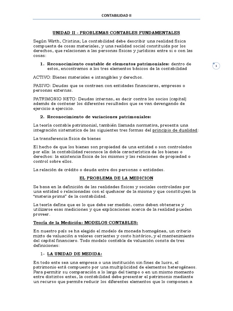 U2 Problemas Contables Fundamentales | PDF | Contabilidad | Inflación