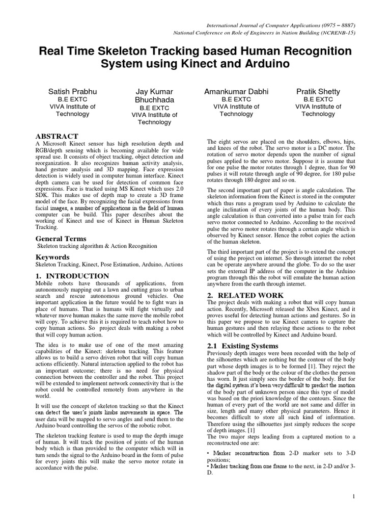 Real Time Skeleton Tracking Based Human Recognition System Using Kinect ...