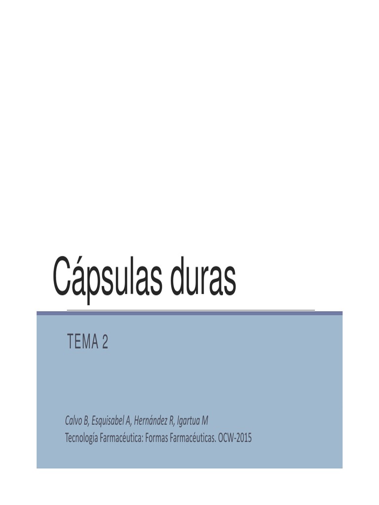 Guía sobre Cápsulas Duras en Farmacia | PDF | Farmacología | Farmacia