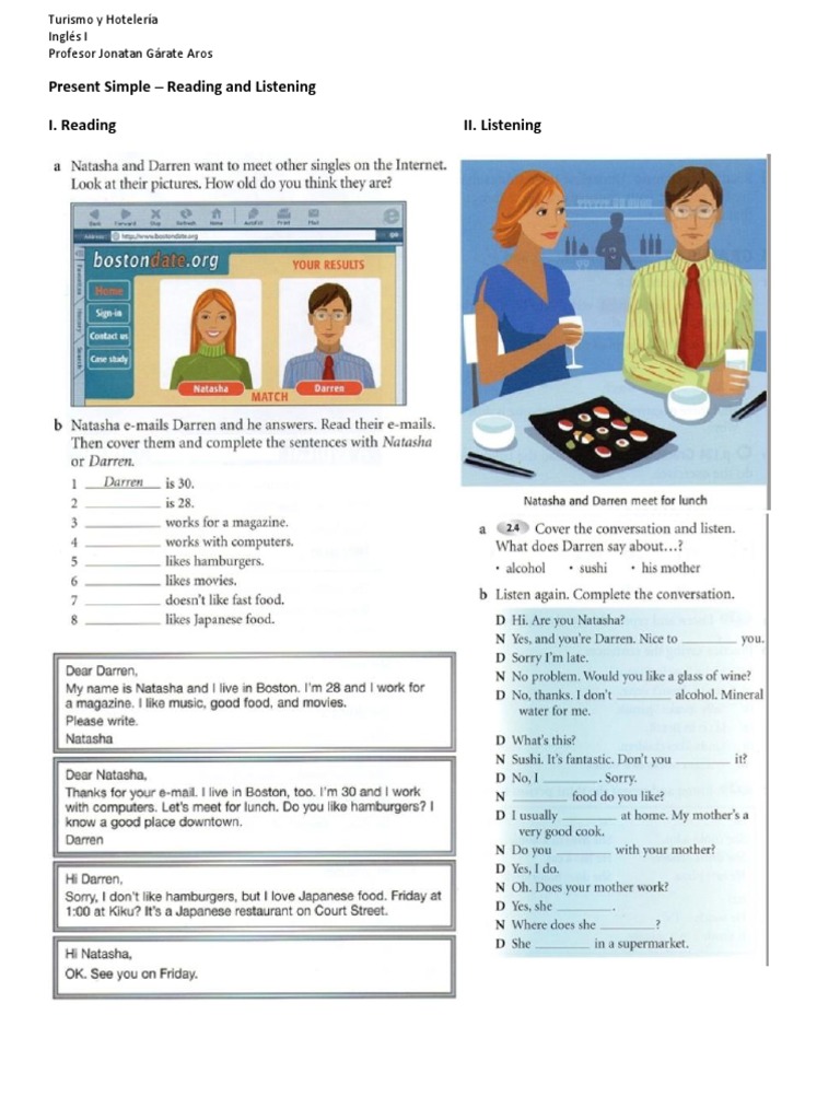 Present Simple Reading and Listening | PDF
