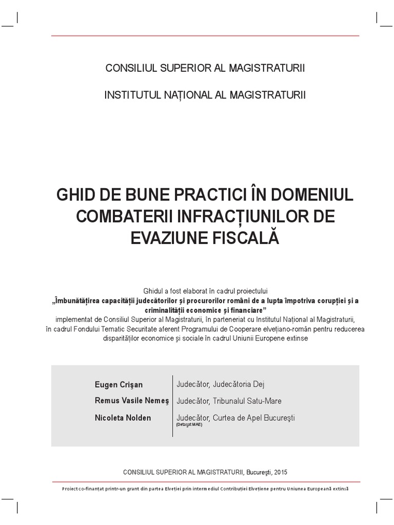 Ghidul Combatere Infractiuni de Evaziune Fiscala PDF | PDF
