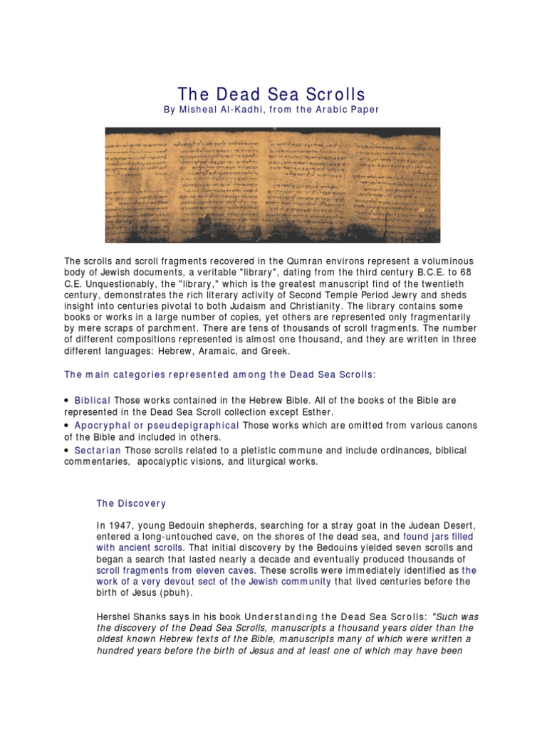 The Dead Sea Scrolls | PDF | Dead Sea Scrolls | Jesus In Islam