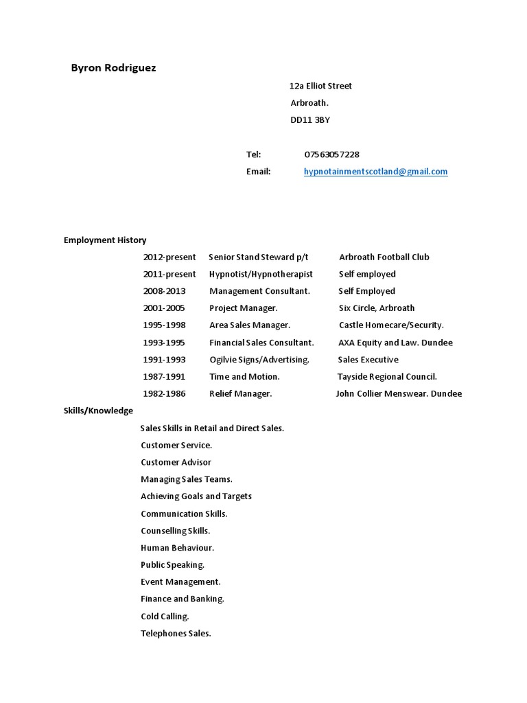 Byron CV-2 | PDF | Social Science | Business