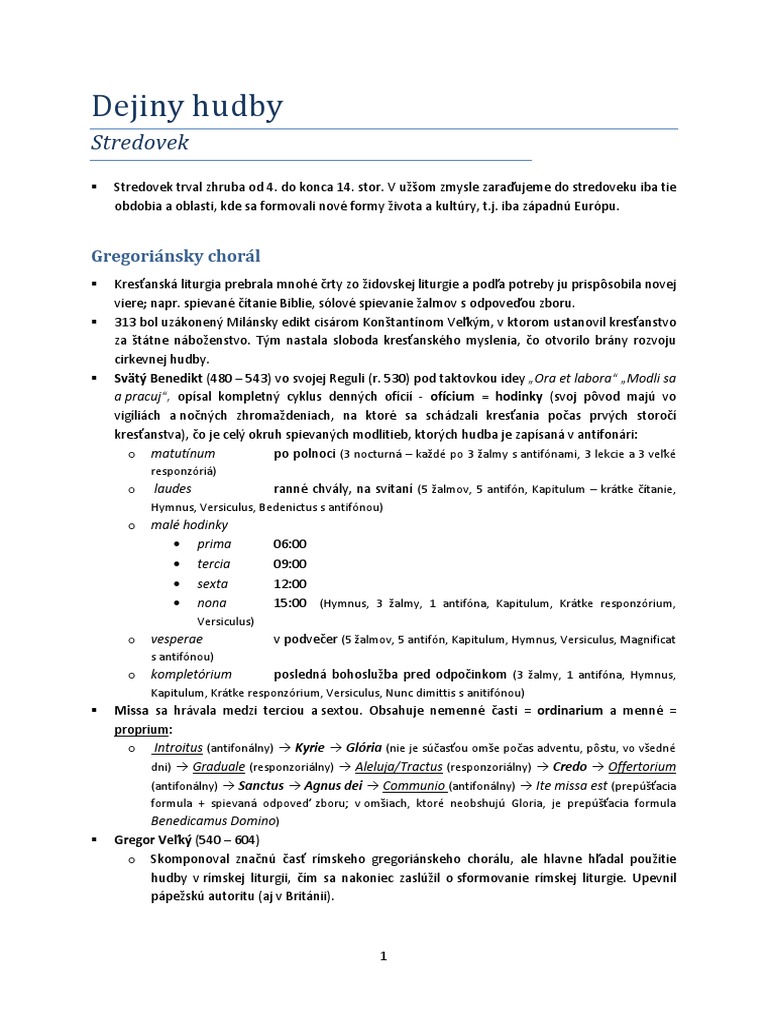 Dejiny Hudby Stredovek | PDF