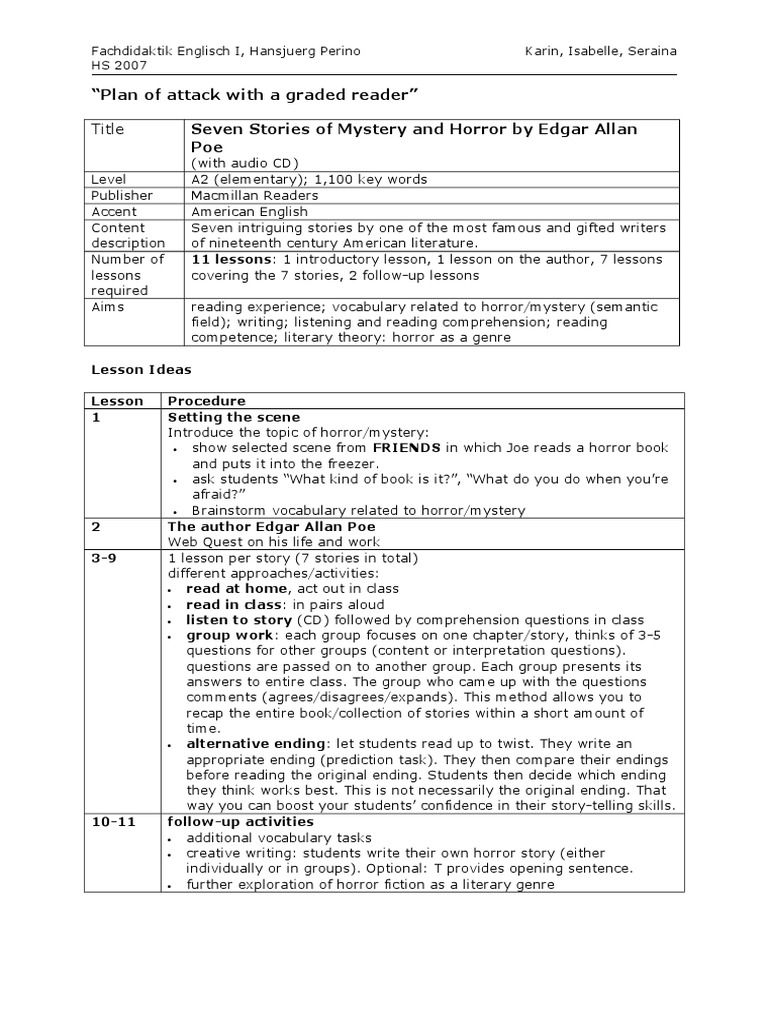 Poe Seven Stories of Mystery and Horror Karin - Isabelle - Seraina ...