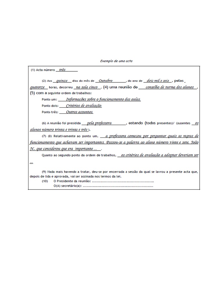 Exemplo Acta 1 | PDF