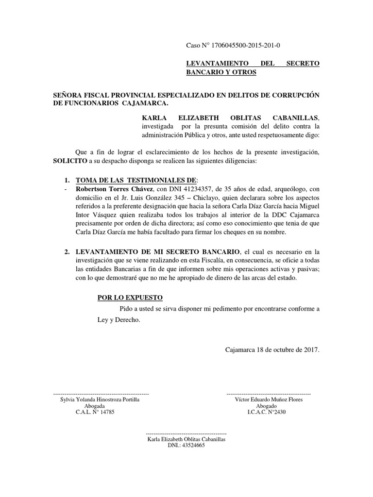 Levantamiento Del Secreto Bancario | Justicia | Crimen y justicia