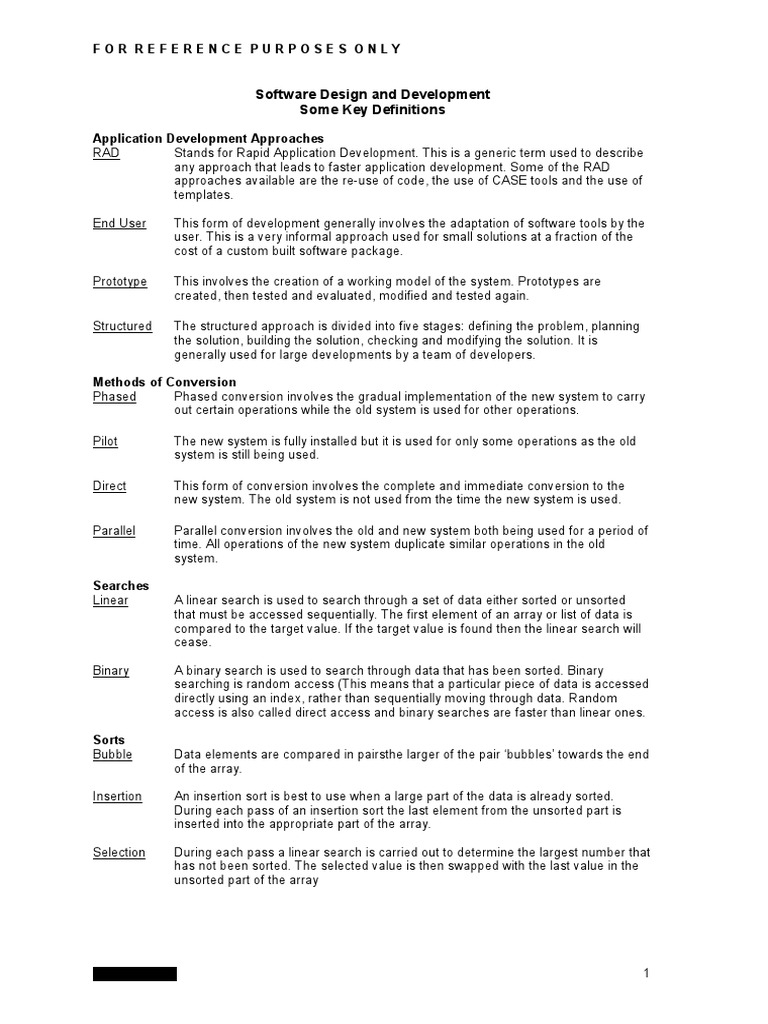 Key Software Development Concepts and Definitions | PDF | Array Data ...