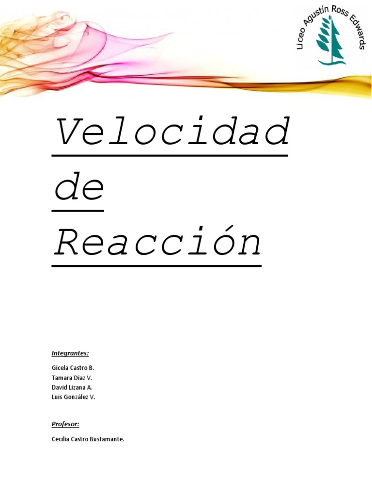 ¡Qué Veloz! | PDF | Concentración | Velocidad de reacción