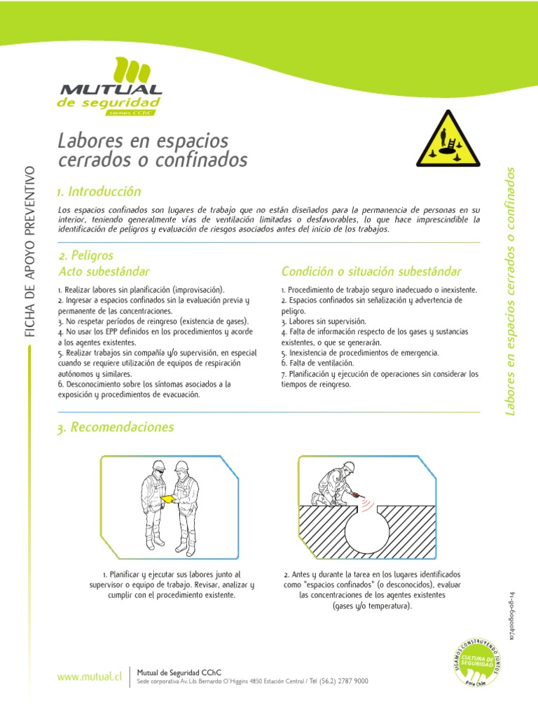 Ficha - Espacios Confinados (Mutual) PDF | PDF | Tecnología