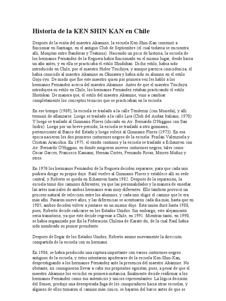 Historia de La KEN SHIN KAN en Chile | PDF