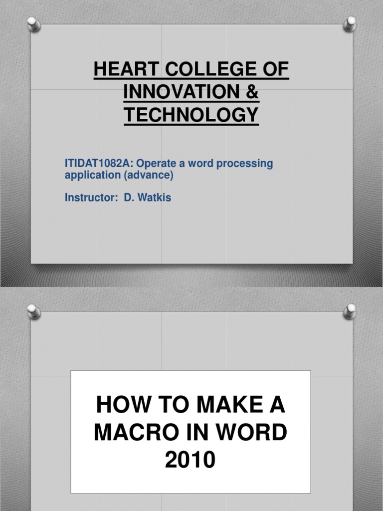 How To Create Run and Edit Macros | PDF | Screenshot | Macro (Computer ...