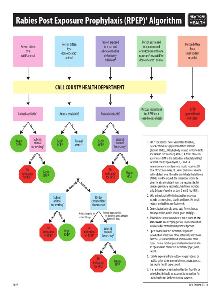 Rabies Post Exposure Prophylaxis (RPEP) Algorithm: Call County Health ...