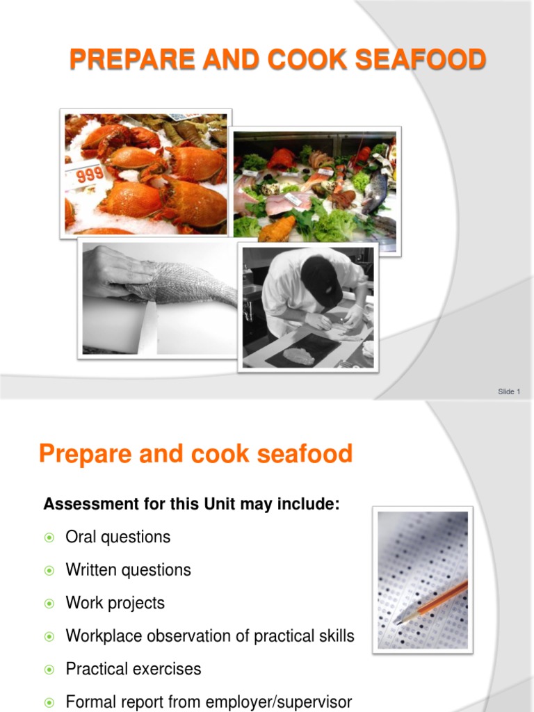 Prepare and Cook Seafood | PDF | Shellfish | Seafood